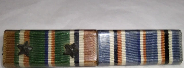 US ARMY WWII Ribbon Bar - 1/2" wide ribbons. American Campaign, E/A/M ...