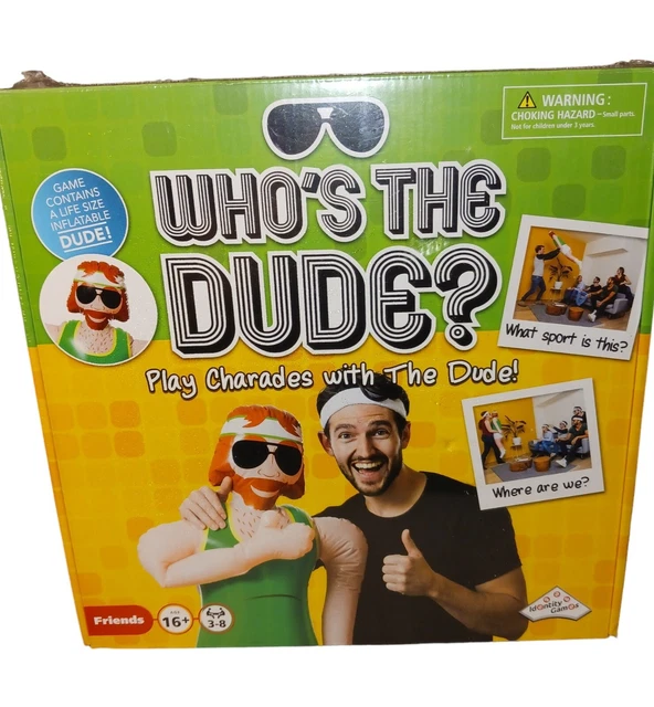 WHOS THE DUDE Hilarious Charades Game with Life Size Inflatable Dude ...