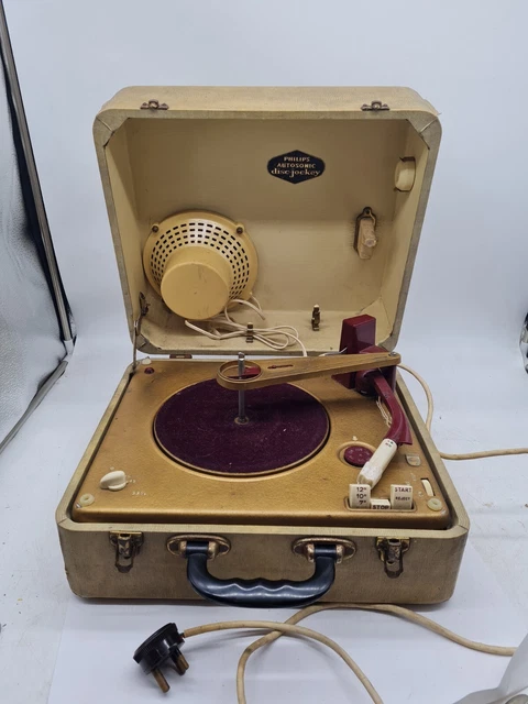 RARE VINTAGE PHILIPS Autosonic Disk Jockey Valve Record Player Untested ...