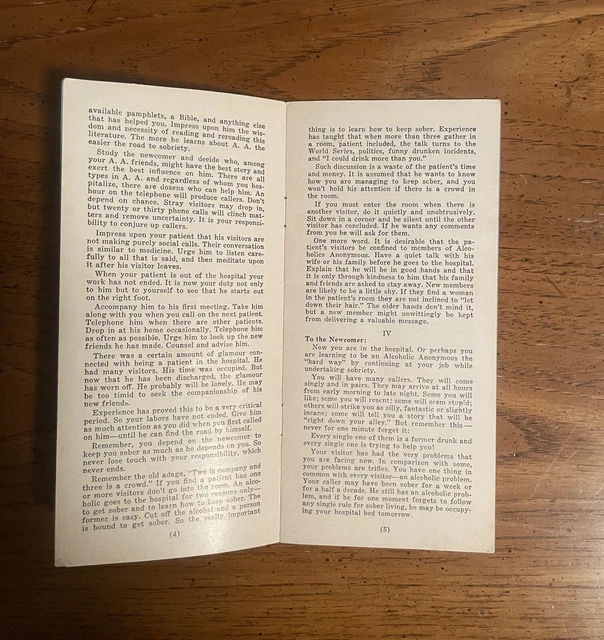 A MANUAL FOR Alcoholics Anonymous Pamphlet 1940s Akron, Ohio £39.55 ...