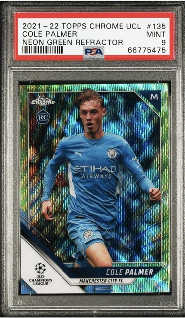 2021 TOPPS CHROME Ucl Cole Palmer Rookie Réfracteur À Ondes Vertes Néon ...