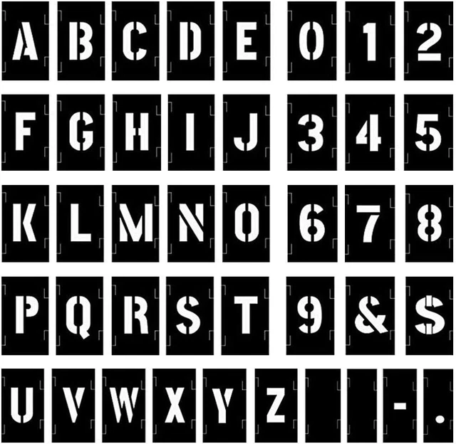 4 INCH PLASTIC Interlocking Stencils Letters And Numbers 138 Piece Set 4-inch-plastic-interlocking-stencils-letters-and-numbers-138-piece-set