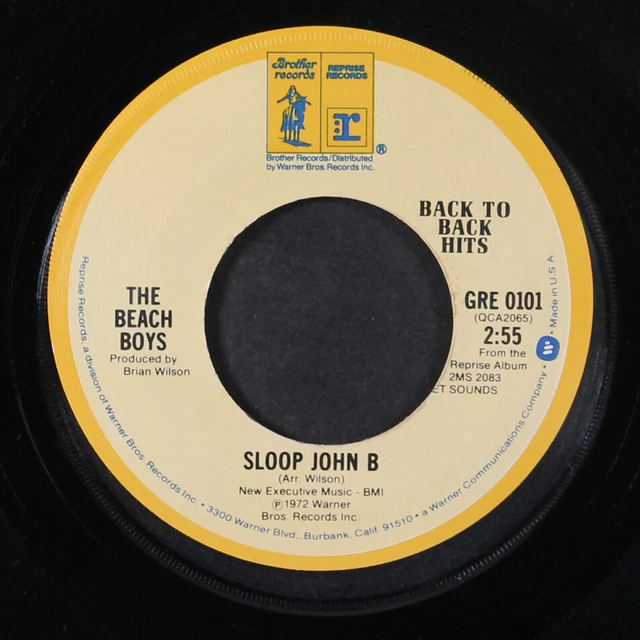 BEACH BOYS : sloop john b / would't it be nice brother 7" Single 45 tr/min EUR 6,73 - PicClick FR