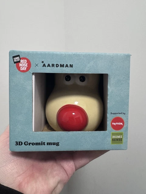 WALLACE & GROMIT RARE 3D Gromit Mug Aardman Red Nose Day Comic Relief ...