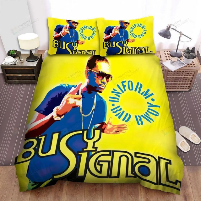 BUSY SIGNAL UNIFORM Bad Bwoy Album Music Quilt Duvet Cover Set King EUR ...