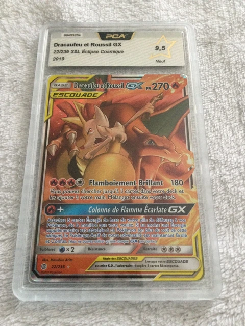 CARTE POKEMON DRACAUFEU ET ROUSSIL 22/236 GX Soleil et Lune 12 SL12 PCA ...
