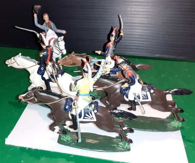 0106 CBG MIGNOT Plomb Napoleon Charge Cuirassiers A Eylau 5 Cavaliers ...