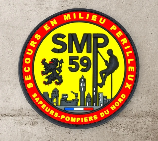 ANCIEN PATCH ÉCUSSON Pompier SMP GRIMP SDIS 59 PVC Sécurité Civile ...