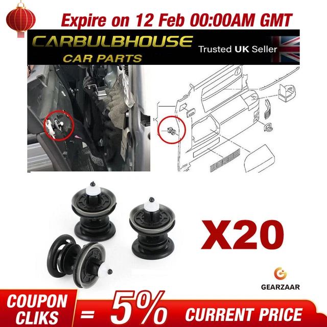 FOR VW TRANSPORTER Door Clips T5 T6 Panel Card Trim Interior Front ...