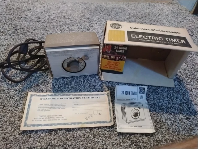 VINTAGE GE GENERAL Electric Automatic Timer Model 8117 With Original ...