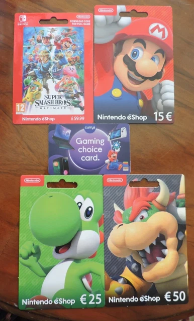 5 NINTENDO Mario Gift Cards. 3 From France And 2 Uk. No Value ...