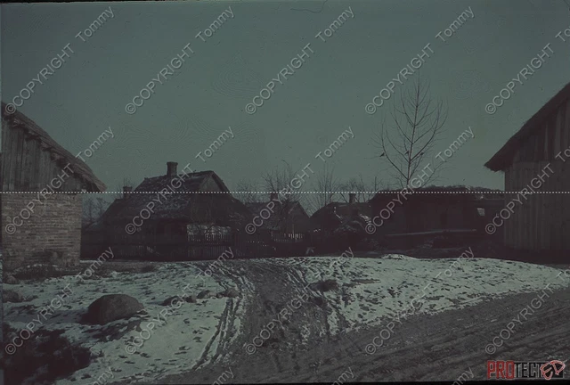 ++ ORIGINAL FARBDIA Agfacolor Front Soldaten Ostfront Bunker bau ...