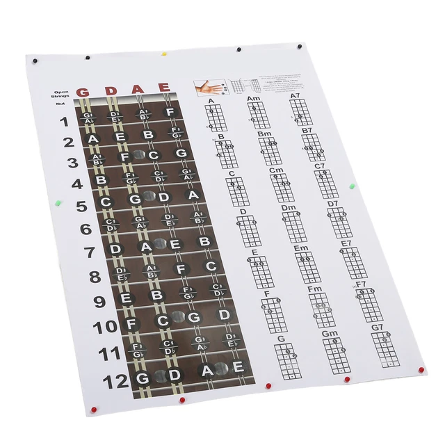 MANDOLIN AKKORD CHART Poster HD Color Prints Mandolin Griffbrett ...