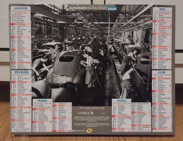 CALENDRIER LA POSTE 2024. Almanach du Facteur. Vieux Métiers EUR 10,00 ...