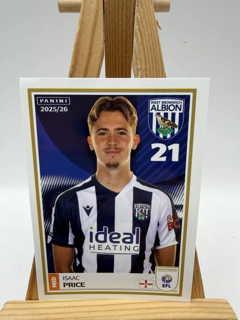 PANINI EFL 2025 - 26 STICKER Isaac Price West Bromwich Albion #448 £1. ...