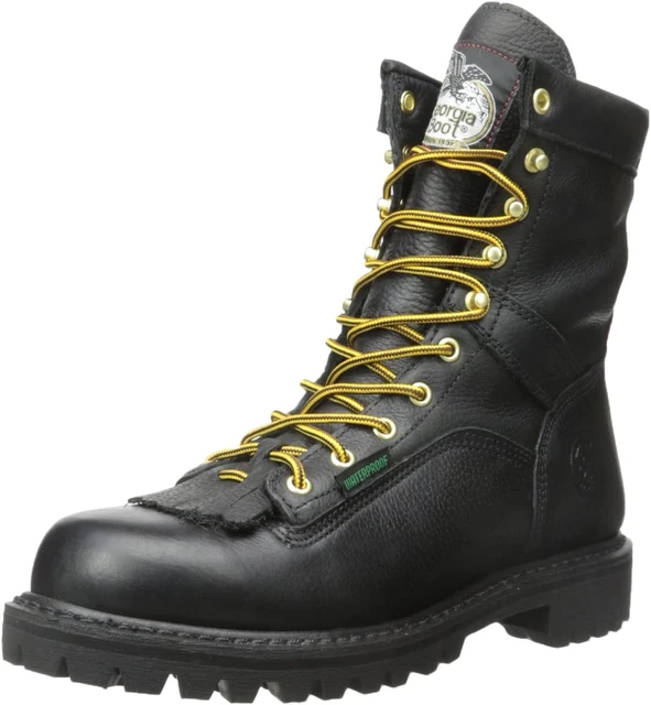 GEORGIA BOOT WATERPROOF Lace-to-Toe Work 9 Wide, Black £139.38 ...