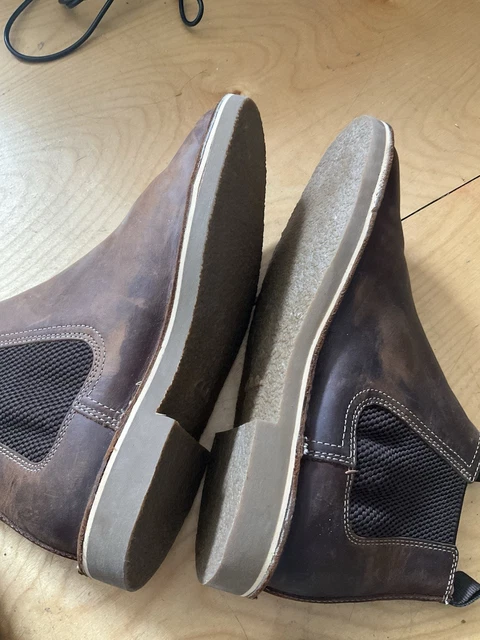 CLARKS MEN'S CLARKSDALE brown leather suede slip on chukka boots 8.5 £ ...