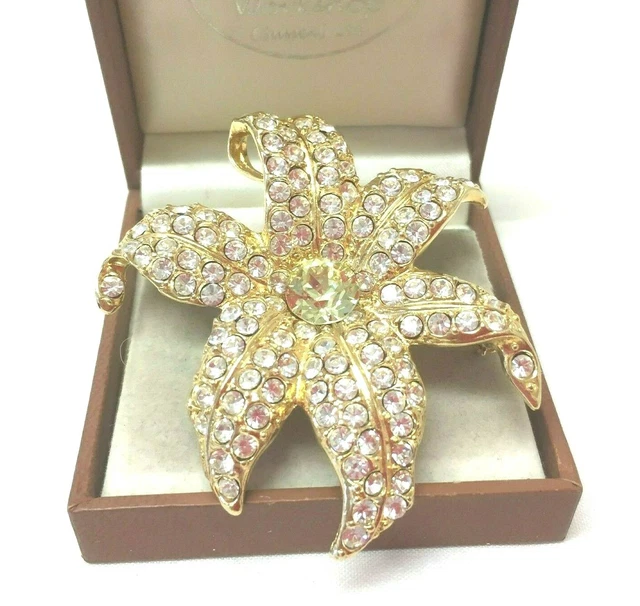 VINTAGE JEWELLERY STUNNING Signed Ivana Statement Flower Brooch Pin ...