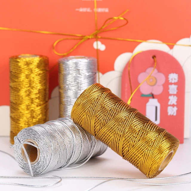 100m Roll Gold Silver Cords Metallic Twine Non Slip String Strap Thread