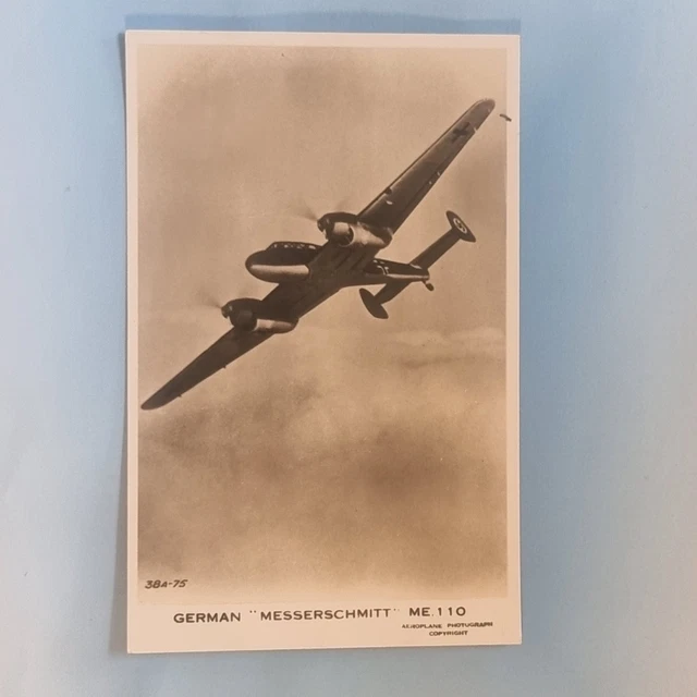 WW2 AIRCRAFT POSTCARD Real Photo C1940 Luftwaffe Messerschmitt Me-110 ...