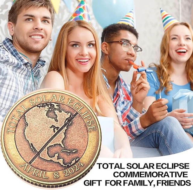 2024 TOTAL SOLAR Eclipses Commemorative Coin,Solar Eclipses Commemorative Gift £8.88 - PicClick UK