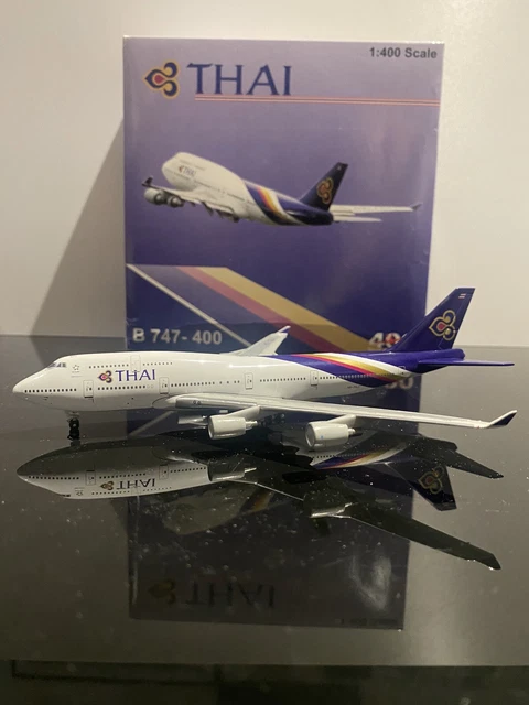 THAI AIRWAYS BOEING 747-400 HS-TGJ ähnlich Herpa Wings 1:400 EUR 37,00 - PicClick DE