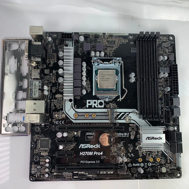 ASROCK H270M PRO4 mATX MB with Intel Celeron G3900 CPU BIOS Updated ...