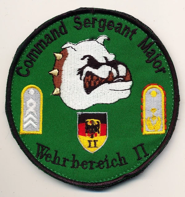 AUFNÄHER PATCH BUNDESWEHR Wehrbereich II Command Sergeant Major, mit ...