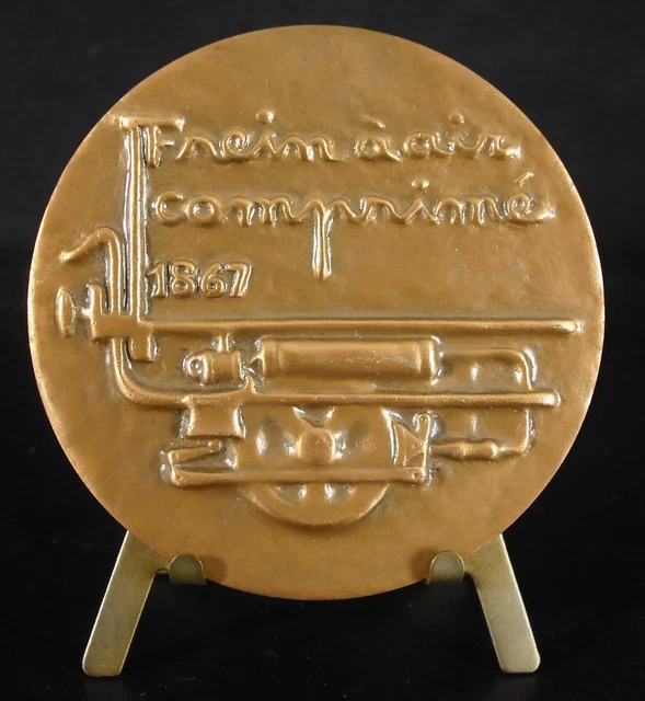 MÉDAILLE GEORGE WESTINGHOUSE frein air comprimé chemin de fer train ...