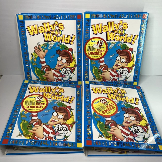 WHERE'S WALLY WALLY'S World Magazines Sticker Book Binders COMPLETE SET ...