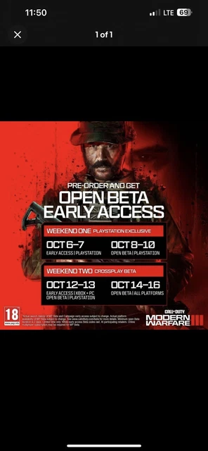 CALL OF DUTY Modern Warfare 3 III Beta Early Access Code Key CoD MW3 ...