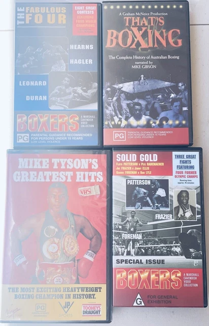 BOXING VHS VIDEO Tapes Bundle x 4 Mike Tyson,Australian Boxing,Frazier ...