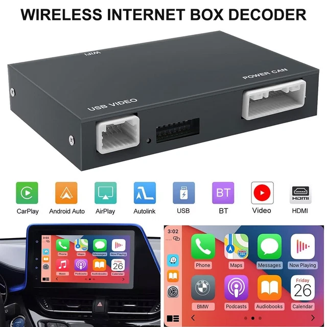 WIRELESS CARPLAY ANDROID Auto Retrofit for Toyota Touch 2.0 & Entuen 2. ...