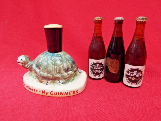 GUINNESS ADVERTISING CARLTON Ware 1950s Vintage TORTOISE & 3 Miniature ...