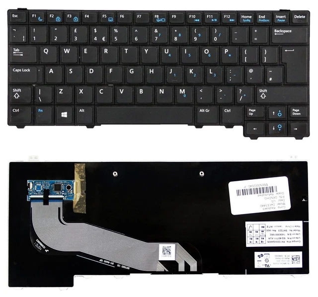 ORIGINAL UK KEYBOARD DELL LATITUDE 14 5000 E5440 BLACK QWERTY $28.09 ...