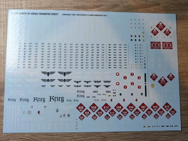 WARHAMMER 40K DEATH Korps of Krieg Transfers/Decals New £7.50 - PicClick UK