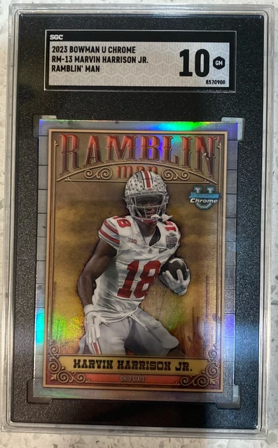 RÉFRACTEUR HOMME MARVIN Harrison Jr Rookie Ramblin Rc 2023 Bowman Chrome U Sgc 10 ! EUR 28,82 ...