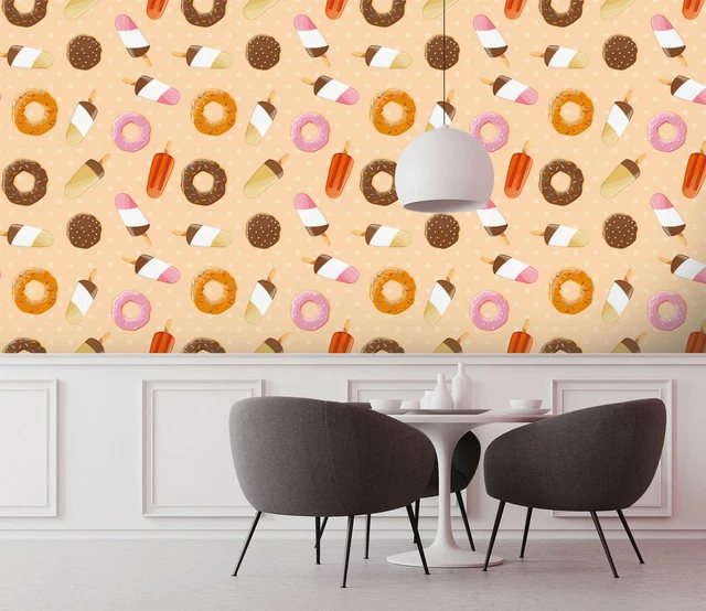 3D ICE CREAM Donuts ZHUA11153 Wallpaper Wall Murals Removable Self ...