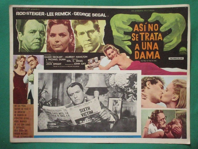 1968 ROD STEIGER LEE REMICK Murder SERIAL KILLER George Segal MXN LOBBY ...
