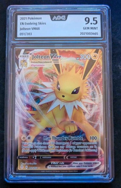 POKEMON EVOLVING SKIES Jolteon VMAX 051 AOG 9.5 Gem Mint Graded English EUR 35,00 - PicClick DE
