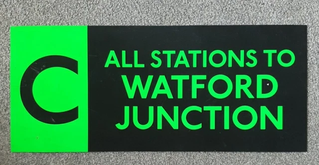 LONDON UNDERGROUND TFL Tube Platform Sign All Stations To Watford ...