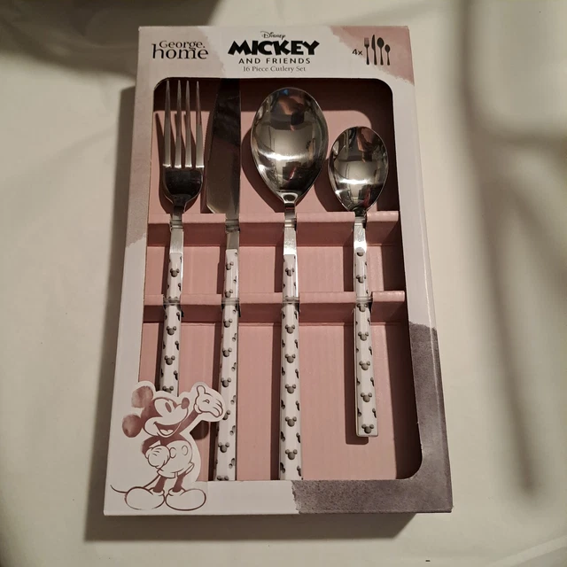 DISNEY MICKEY MOUSE - 16 piece Cutlery Set - Knife Fork Spoon £17.94 ...