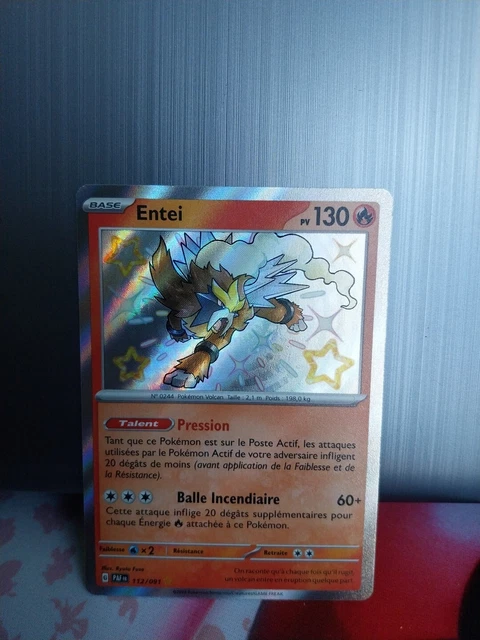 CARTE POKÉMON ENTEI Shiny 112/091 Destinées de Paldéa Paf FR EV4.5 EUR ...