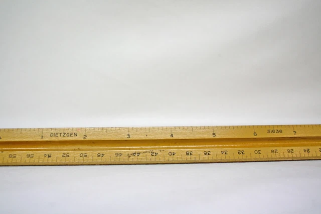 VINTAGE DIETZGEN 31636 Architect's Drafting Ruler Wood Made in USA $9. ...
