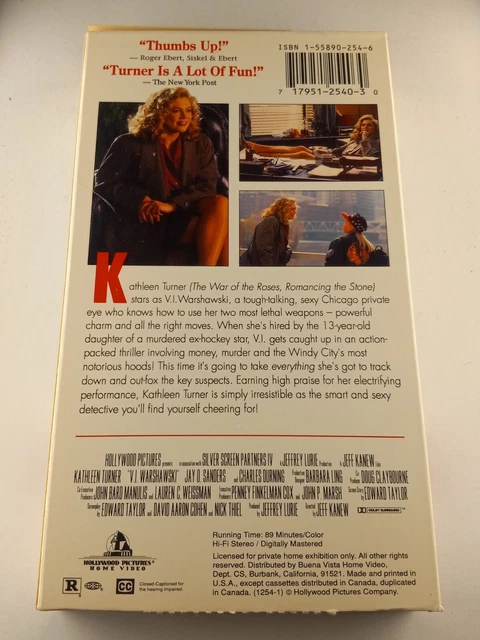 V.I. WARSHAWSKI (VHS) 1991 Kathleen Turner, Jay O. Sanders TESTED £2.04 ...