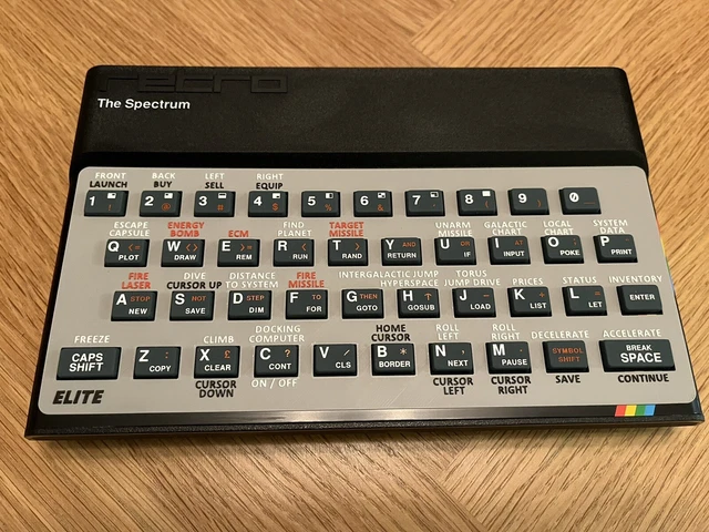 ELITE - KEYBOARD Overlay - ZX Spectrum / The Spectrum - Grey £5.97 ...