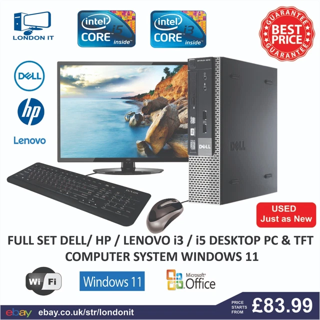 DELL HP INTEL Core i3 / i5 DESKTOP TOWER PC & TFT COMPUTER SYSTEM ...