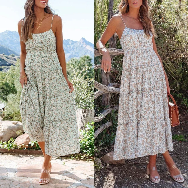 ROBE LONGUE lacets pour femmes imprim floral la mode avec volants lani ...