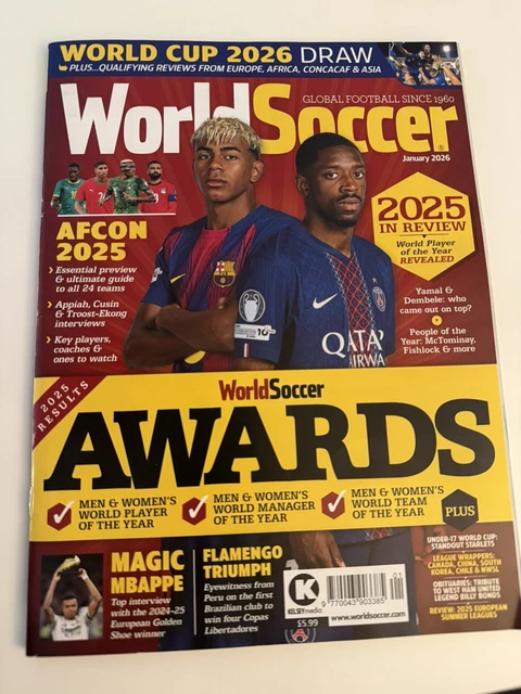WORLD SOCCER MAGAZINE Jan 2026 Awards Issue, 2025 in Review +World Cup ...