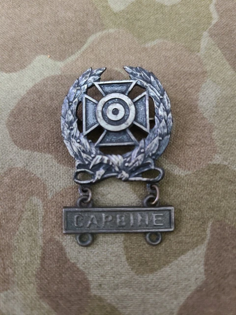 WWII US ARMY Expert Carbine Marksmanship Pin Badge Sterling Silver ...